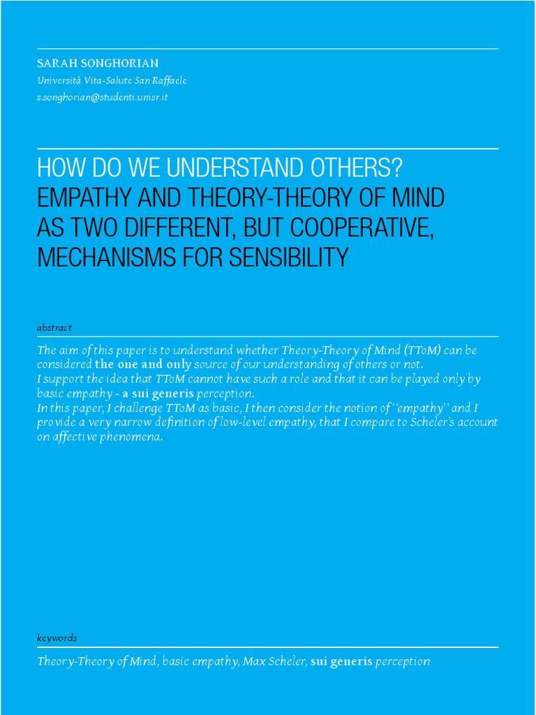 How Do We Understand Others Empathy and | PDF | Empathy | Theory Of Mind