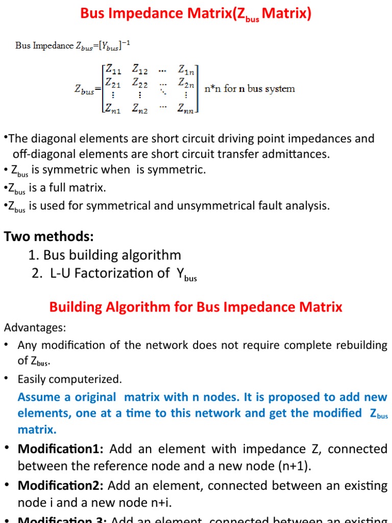 Two Methods 1 Bus Building Algorithm 2 L U Factorization Of Y Pdf Matrix Mathematics 