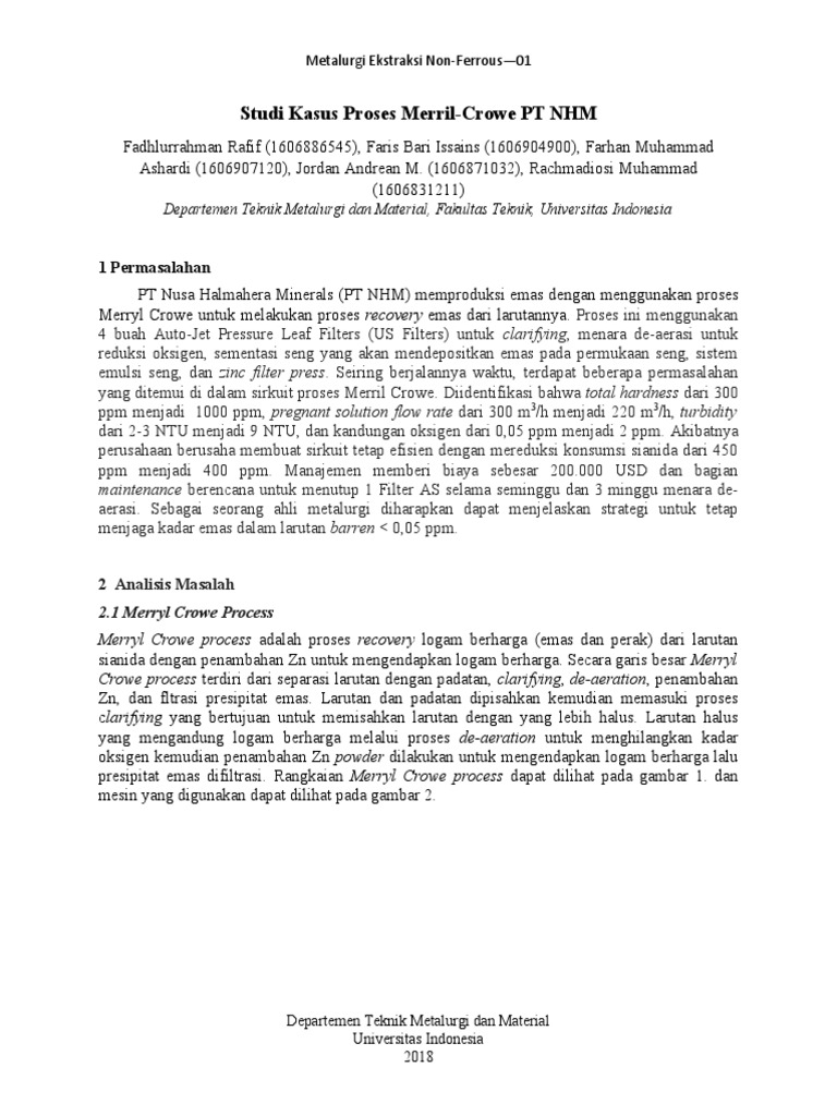 Studi Kasus Merril Crowe Process | PDF