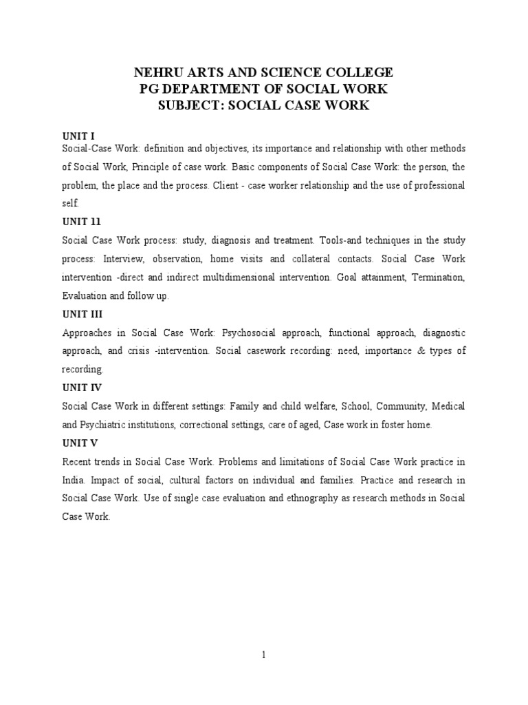 Social Case Work | PDF | Social Work | Psychological Concepts