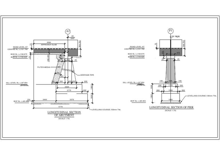 Longitudinal Section of Pier: Bed Block | PDF