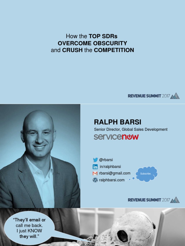 How The Top Sdrs and Crush The Competition: Overcome Obscurity | PDF