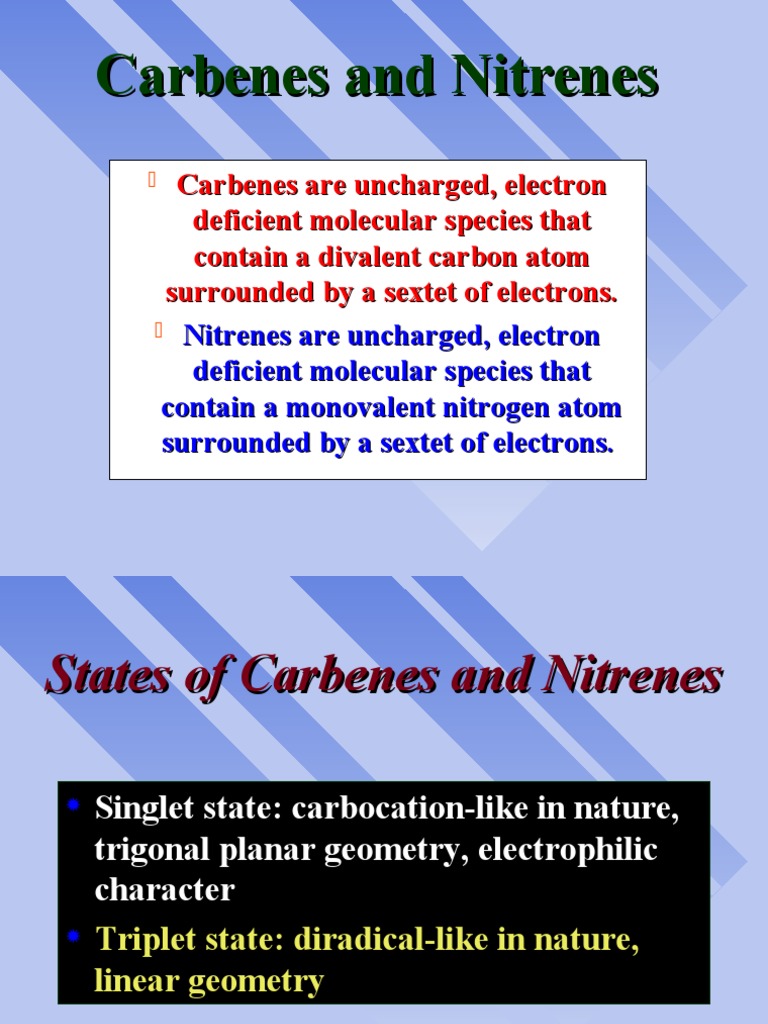 Carbenes and Nitrenes by IIT Campus | PDF | Carbon Compounds | Organic ...