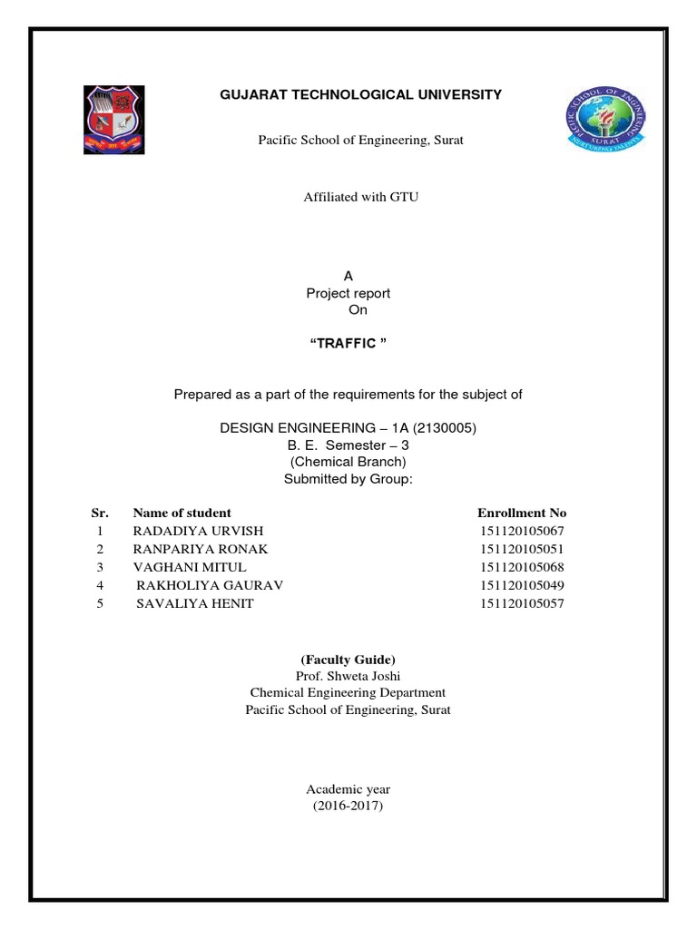 Traffic Control Project Report GTU | PDF | Traffic | Engineering