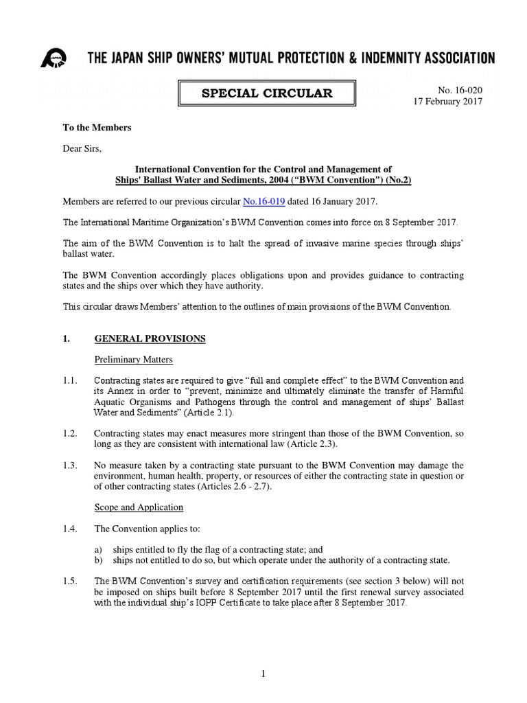 BWM Convention PDF | PDF | Government | Justice