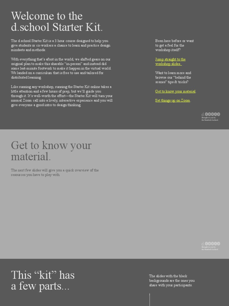 FINAL - D.school Starter Kit | PDF | Spotify | Screenshot
