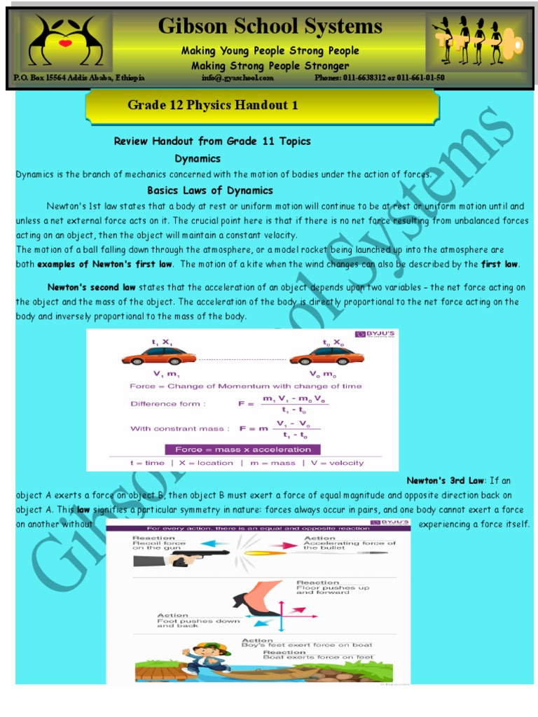 Grade 12 Physics Note 1. | PDF | Collision | Momentum