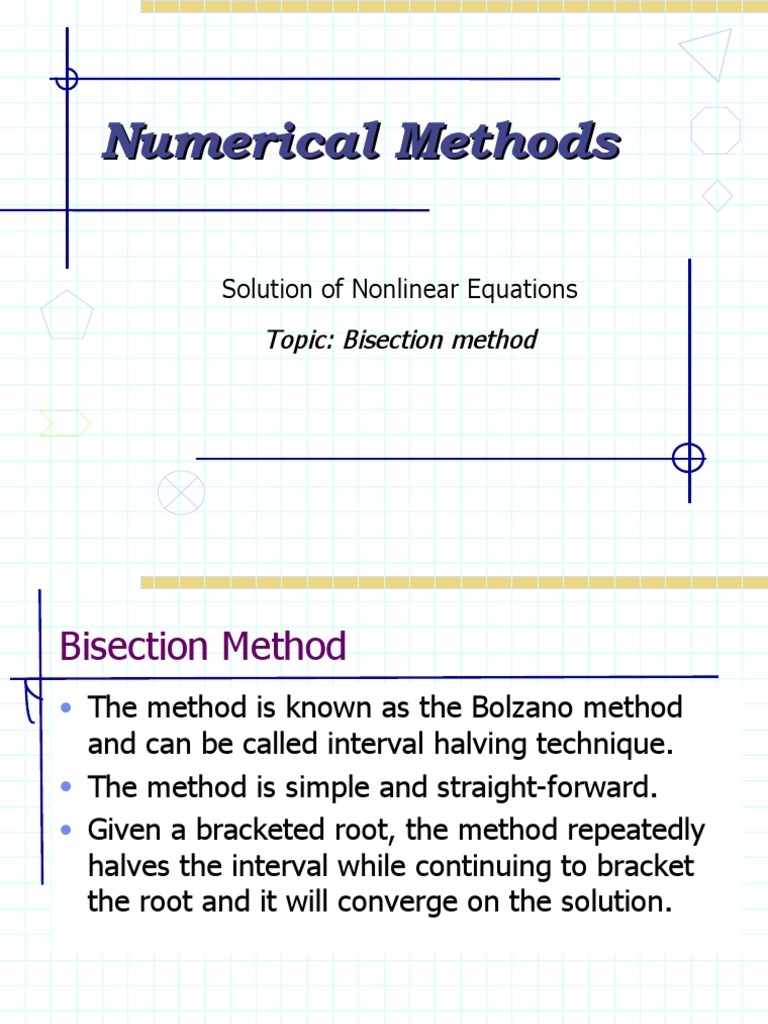 Bisection Method for Nonlinear Equations | PDF | Mathematics Of ...