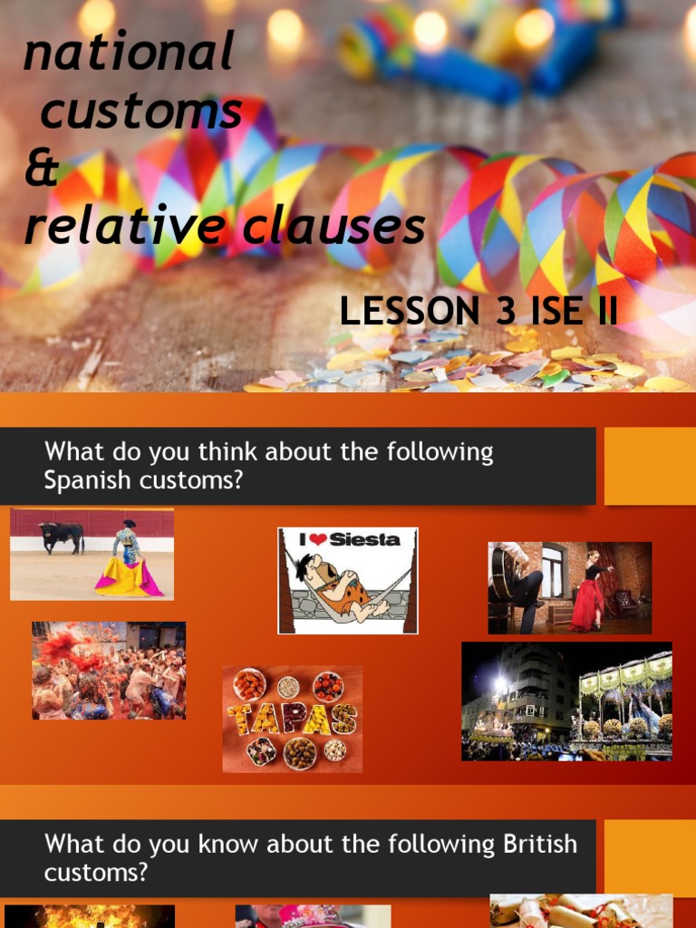 Lesson 3 National Customs PDF | PDF