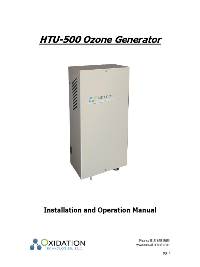 HTU-500 Ozone Generator: Installation and Operation Manual | PDF ...