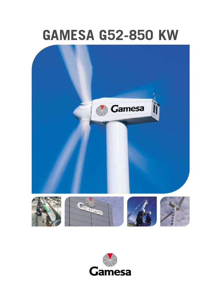 Fiche Technique Gamesa G52 850kw | PDF | Wind Turbine | Transmission ...