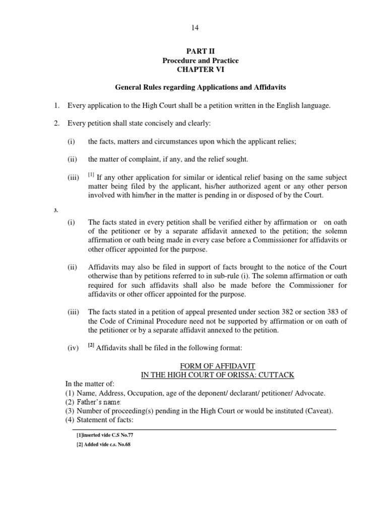 Procedure and Practice General Rules Regarding Applications and ...