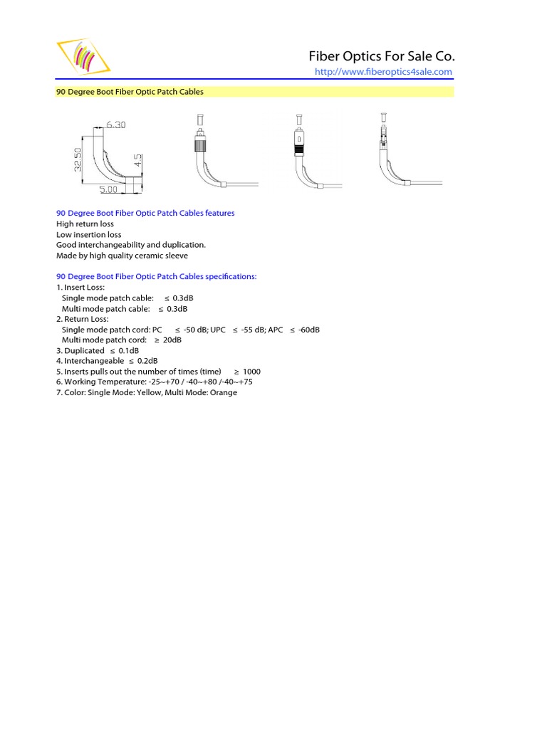 90 Degree Boot Fiber Optic Cables | PDF