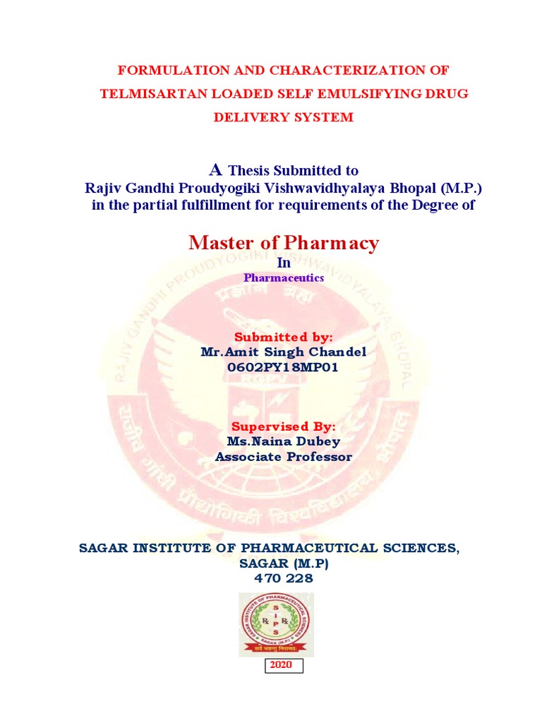 Front Pages | PDF | Thesis | Pharmacy