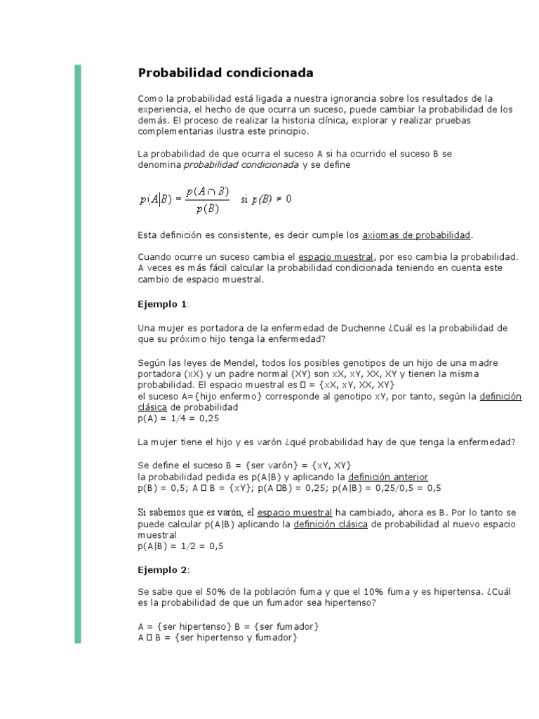 Probabilidad condicionada: concepto, definición y ejemplos ilustrativos ...