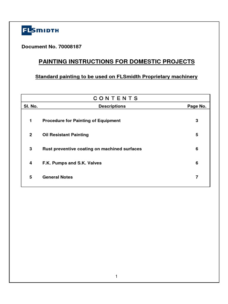 Painting Instructions For Domestic Projects: Document No. 70008187 ...