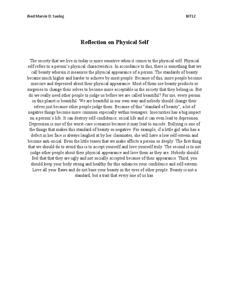 Reflection On Physical Self | PDF
