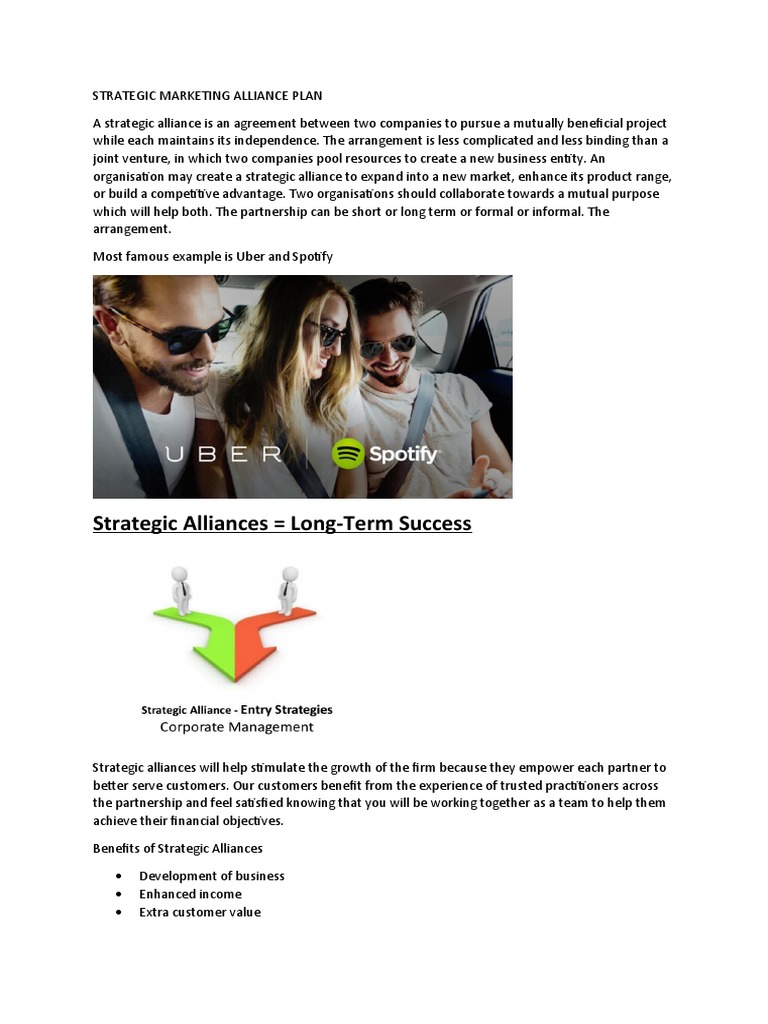 Strategic Marketing Alliance Plan | PDF