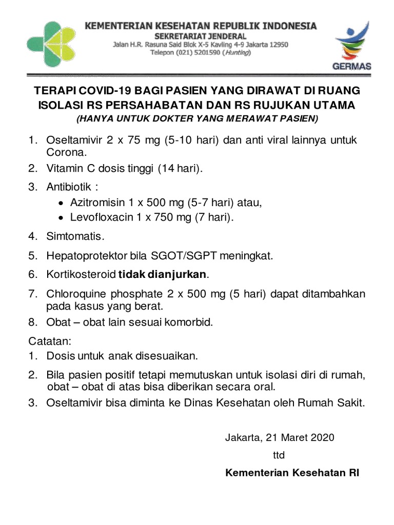 #1 Protokol Terapi Covid-19 Dan Protokol Klorokuin PDF | PDF | Sains & Matematika