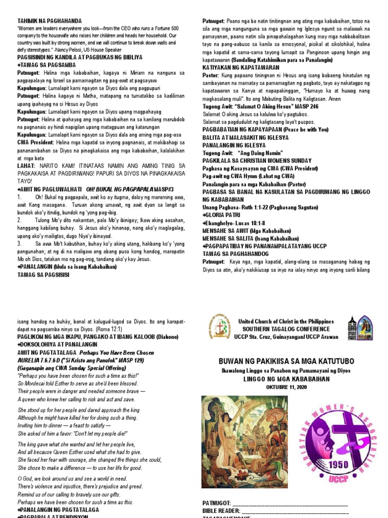 CWA Sunday 2020 | PDF