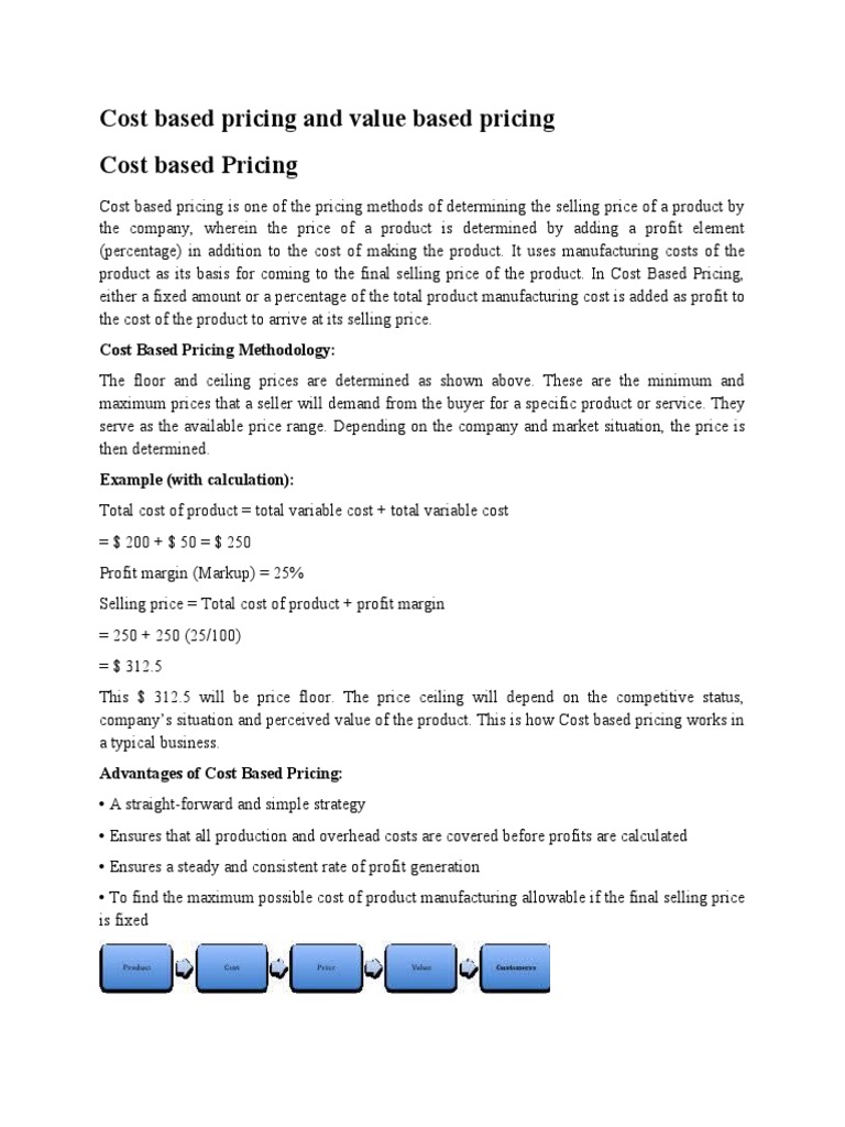 Cost Based Pricing and Value Based Pricing | PDF | Pricing | Prices