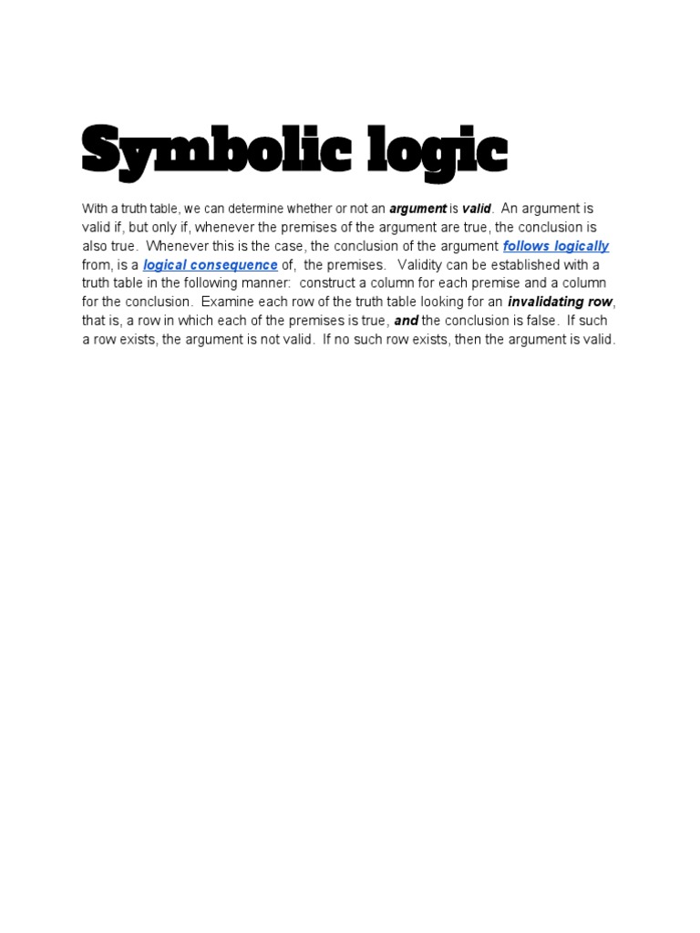 Symbolic Logic: Follows Logically Logical Consequence | PDF ...