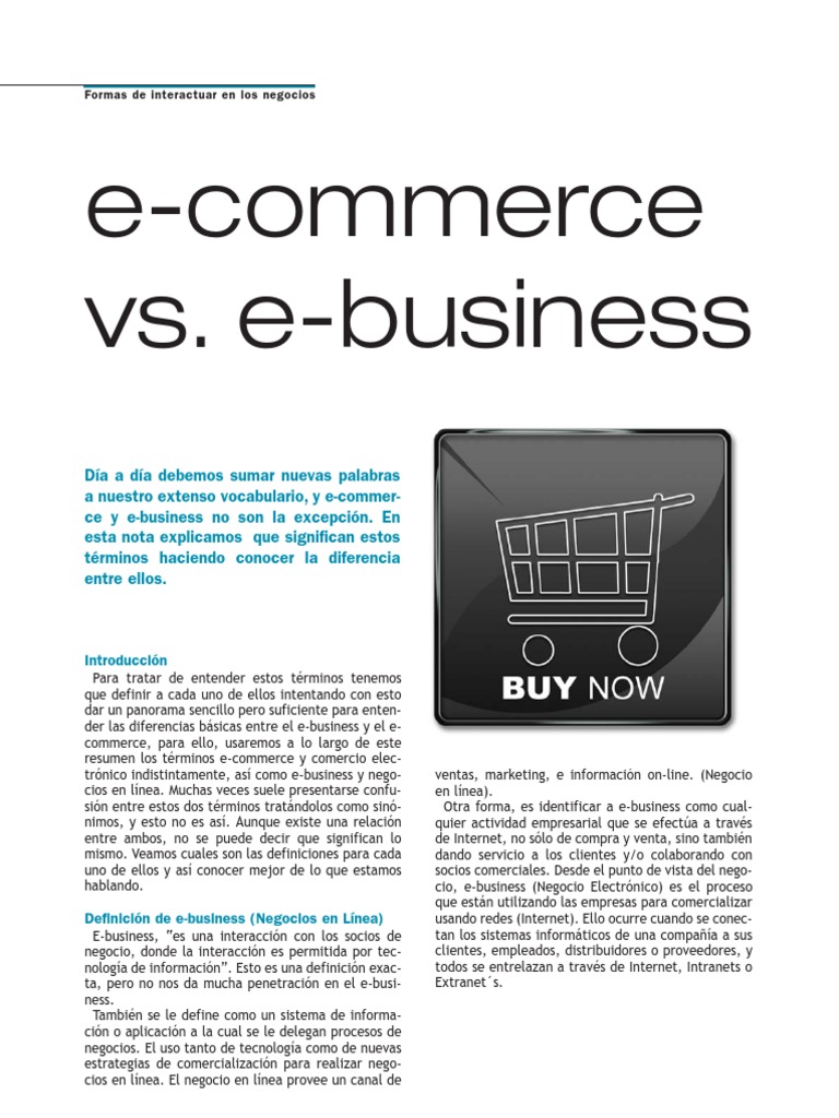 E-Commerce Vs E-Business | PDF | Comercio electrónico | Internet