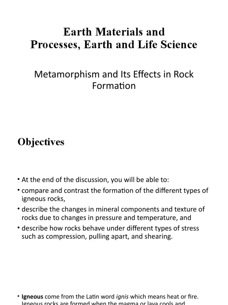 Earth Materials: Types and Processes | PDF | Igneous Rock | Rock (Geology)