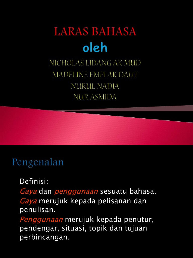 Jenis Jenis Dan Ciri Ciri Laras Bahasa PDF | PDF
