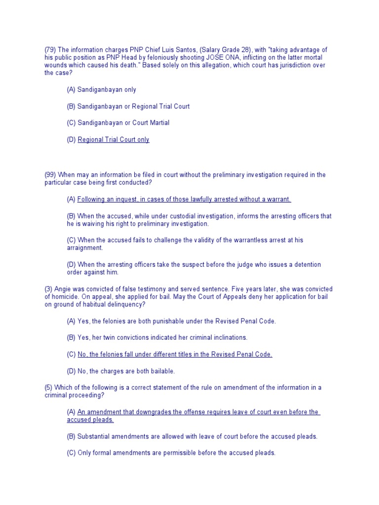 Crimpro Rcrim Exam | Download Free PDF | Bail | Arrest