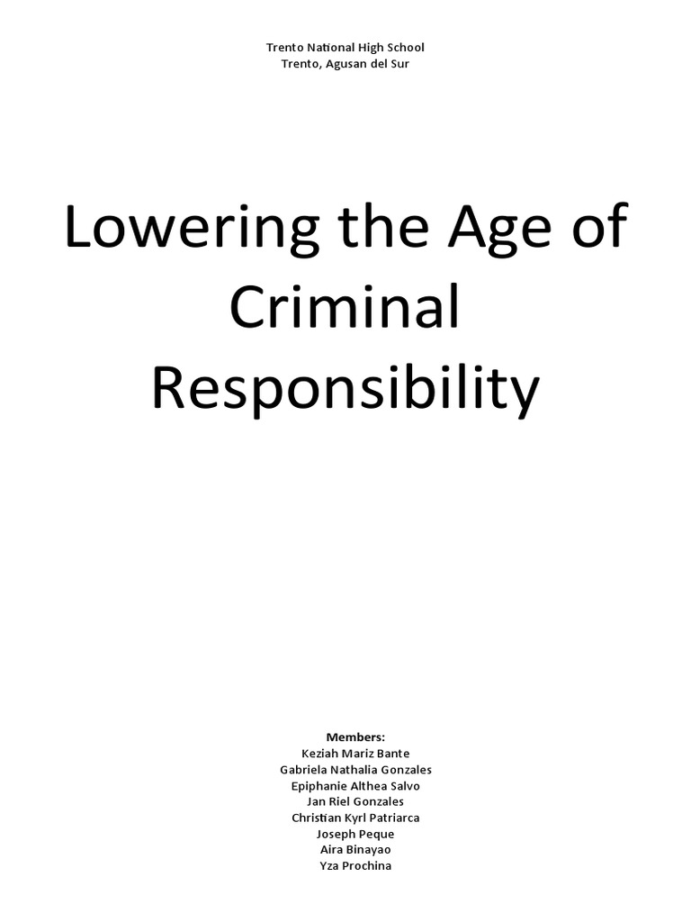 Lowering The Age of Criminal Responsibility2 | PDF | Juvenile ...