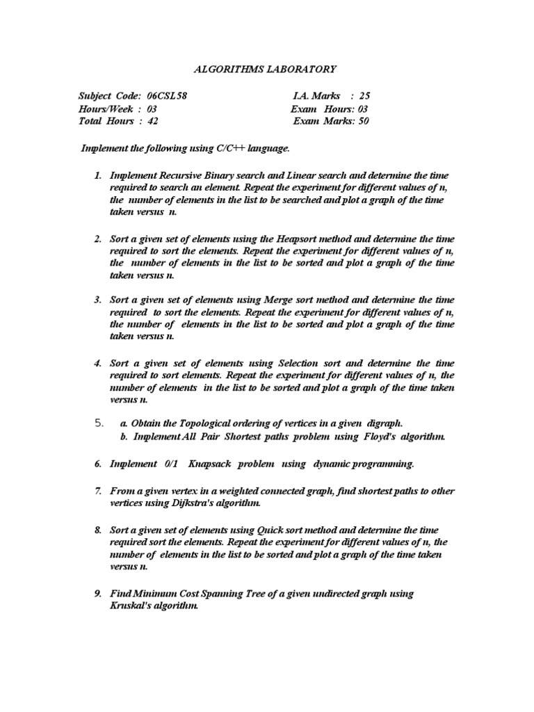 VTU ADA Lab Programs | PDF | Vertex (Graph Theory) | Discrete Mathematics