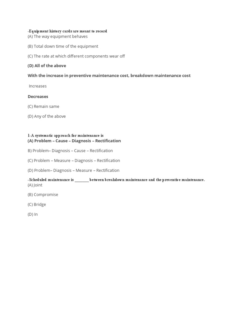 Equipment History Cards Are Meant To Record | PDF | Rectifier | Force
