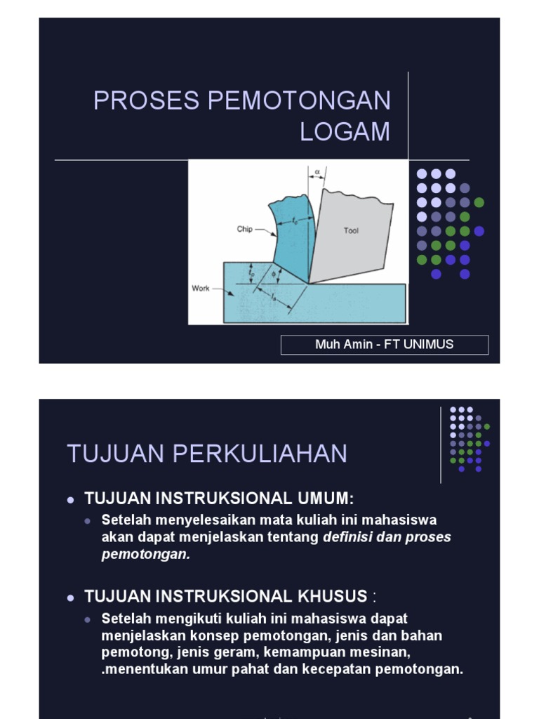 Proses Pemotongan Logam PDF | PDF