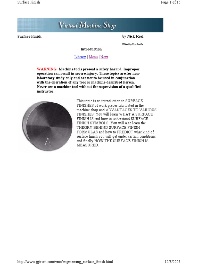 Engineering Surface Finish | PDF | Surface Roughness | Machining