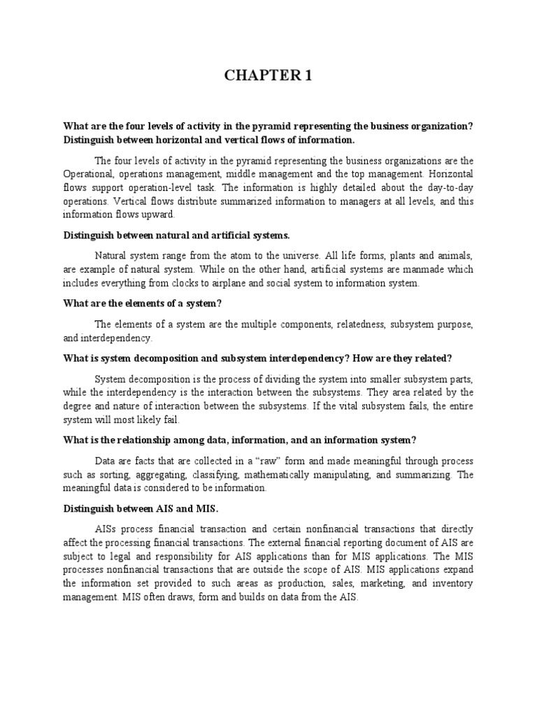 Ais Chapter 1 | PDF | System | Information System