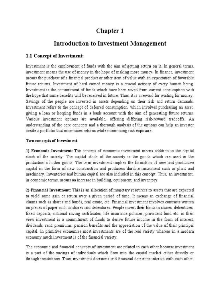 Introduction To Investment Management | PDF | Financial Risk | Bonds ...