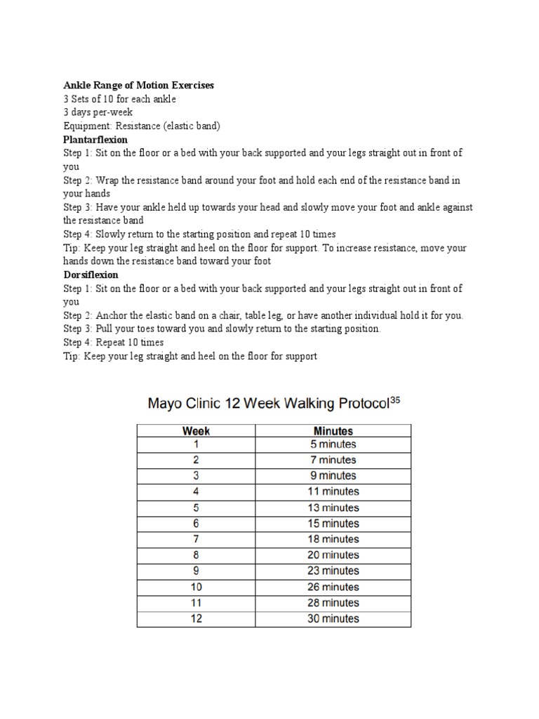 Ankle Range of Motion Exercises | PDF