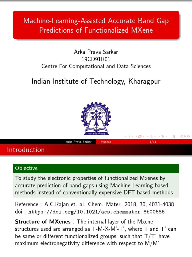 Band Gap Prediction of Mxenes Using Statistical Learning | PDF | Regression Analysis | Machine ...