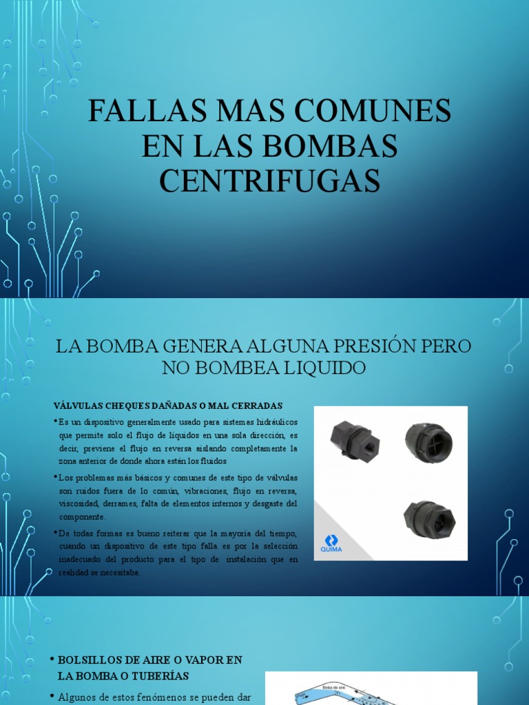 Principales fallas y problemas en bombas centrífugas | PDF | Bomba | Mecánica de fluidos