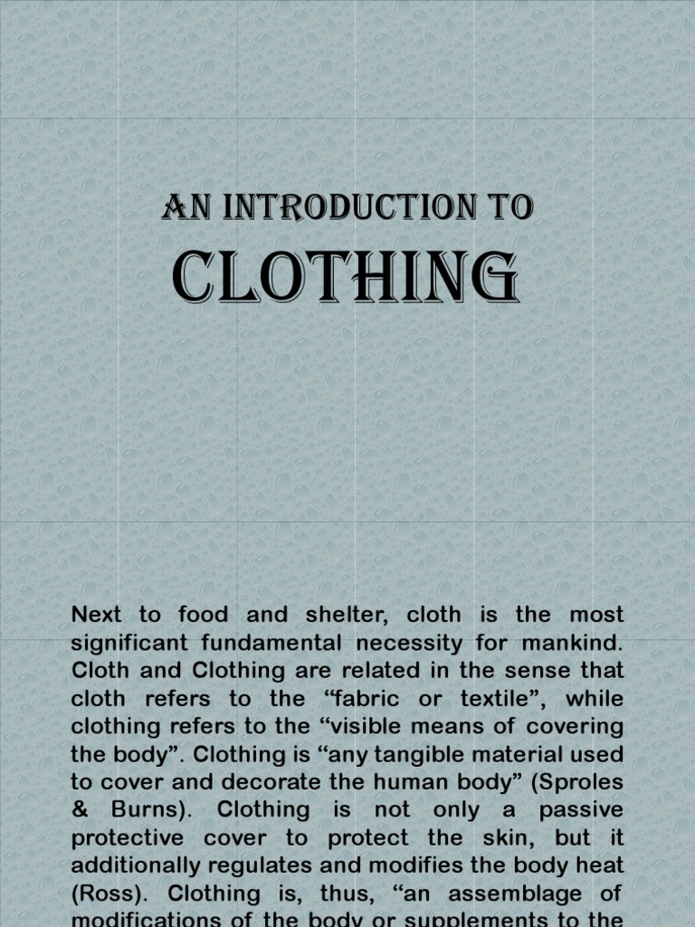 An Introduction To Clothing | PDF | Nonverbal Communication | Communication