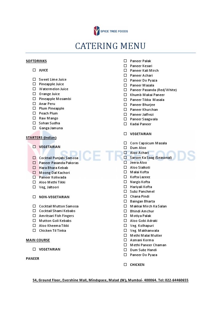 Vegetarian Catering Menu for Weddings | PDF | Cooking, Food & Wine