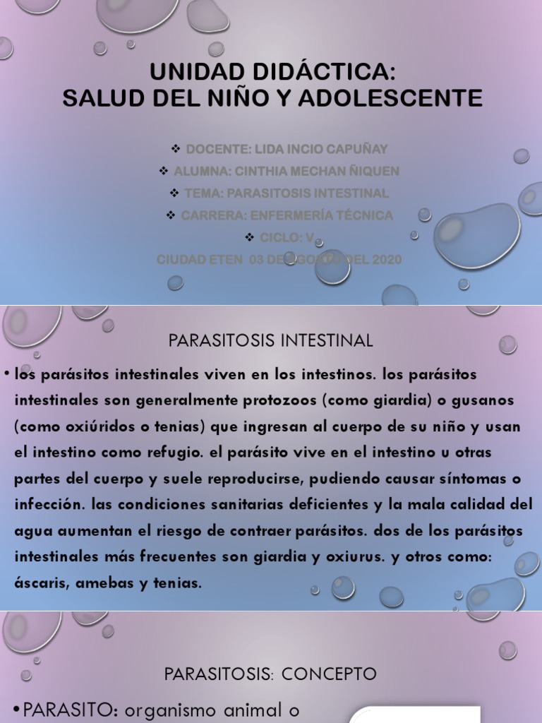 Parásitosis Intestinal | PDF | Parasitismo | Protozoos