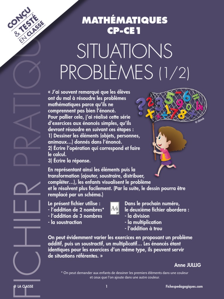 Fiche Pédagogique - Problèmes Mathématiques - Additions Et Soustraction ...