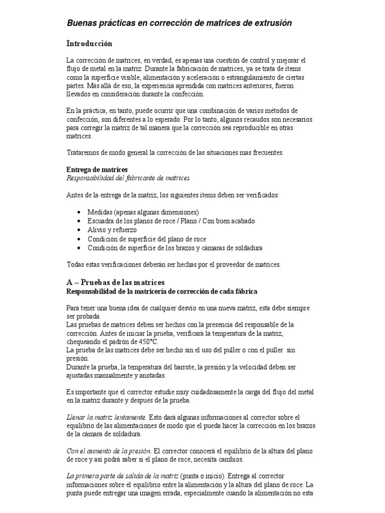 Defectos de Matrices | PDF | Matriz (Matemáticas) | Extrusión