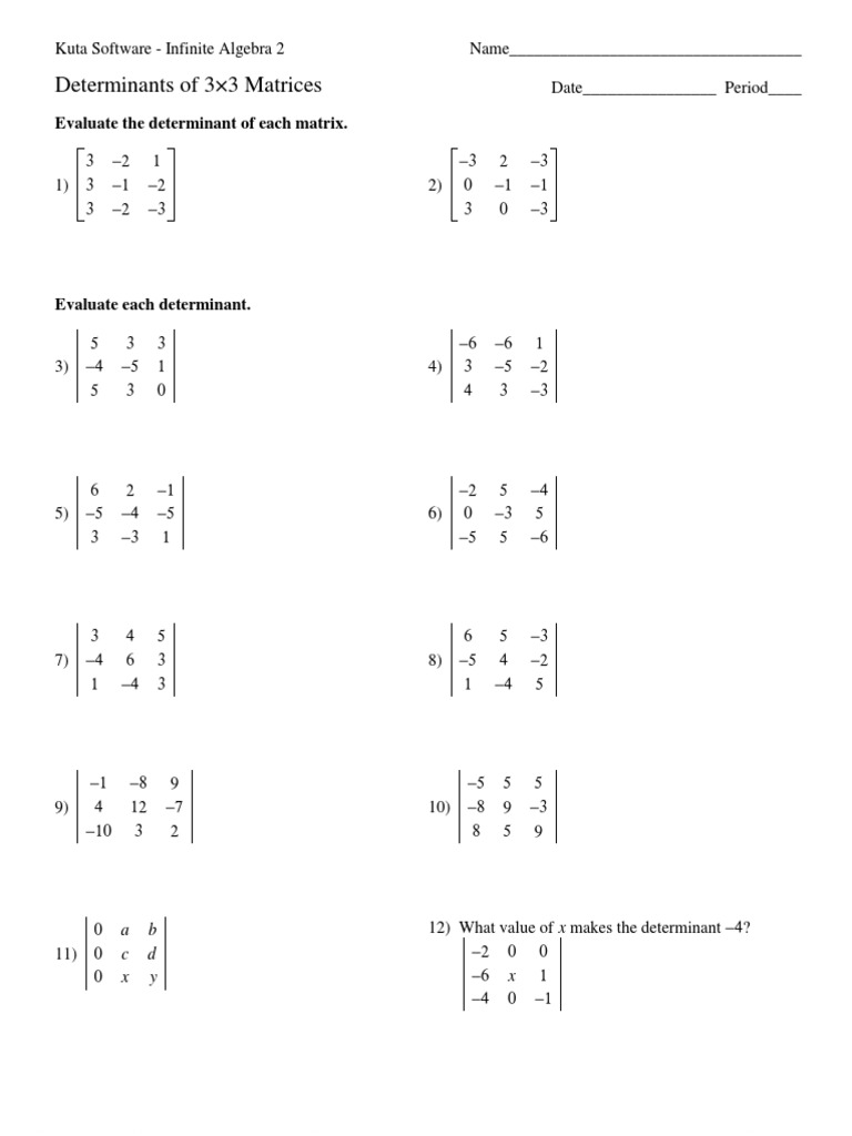 Determinants, 3x3 PDF | PDF | Determinant | Algebraic Structures