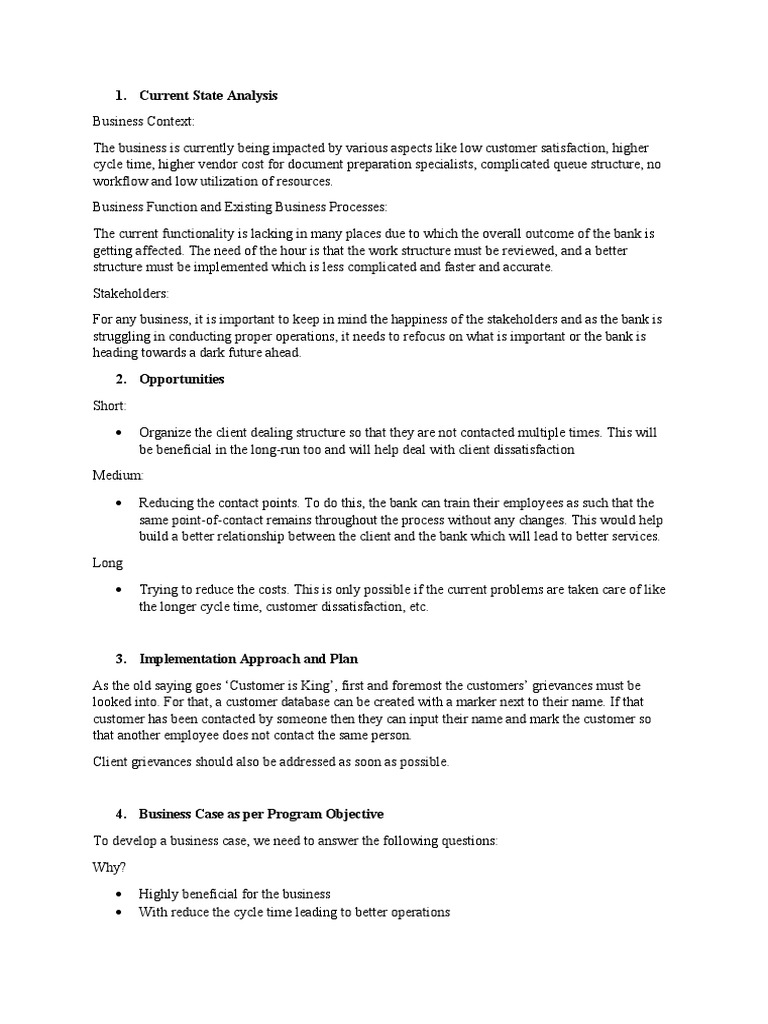 Current State Analysis | PDF | Customer | Business Process