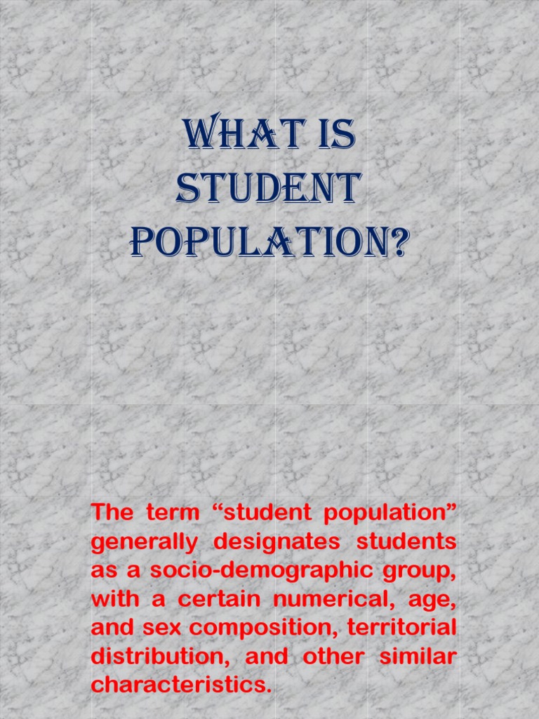 Defining Student Population | PDF | Social Science | Wellness