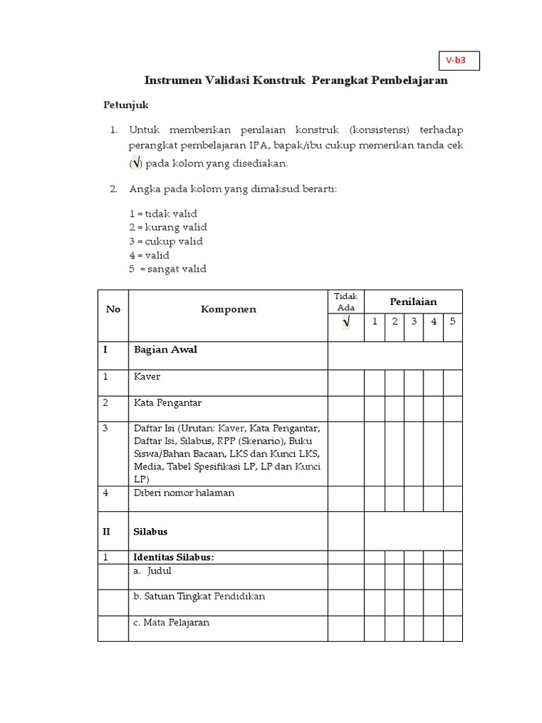 Validasi Konstruk-Instrumen Penilaian Perangkat (RPP) | PDF | Komputer