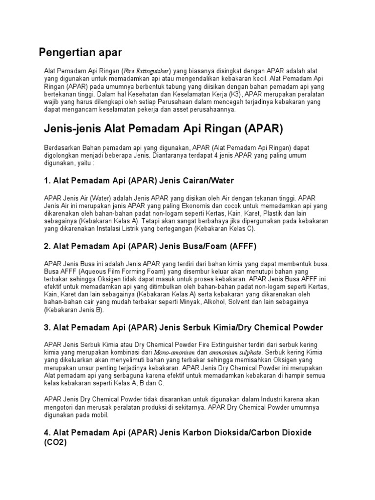 Makalah Apar, apab&INSPAKSI | PDF